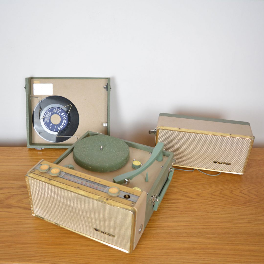 Crown Portable Turntable Record Player, 1960's -Rent Only- MODERNON - A ...