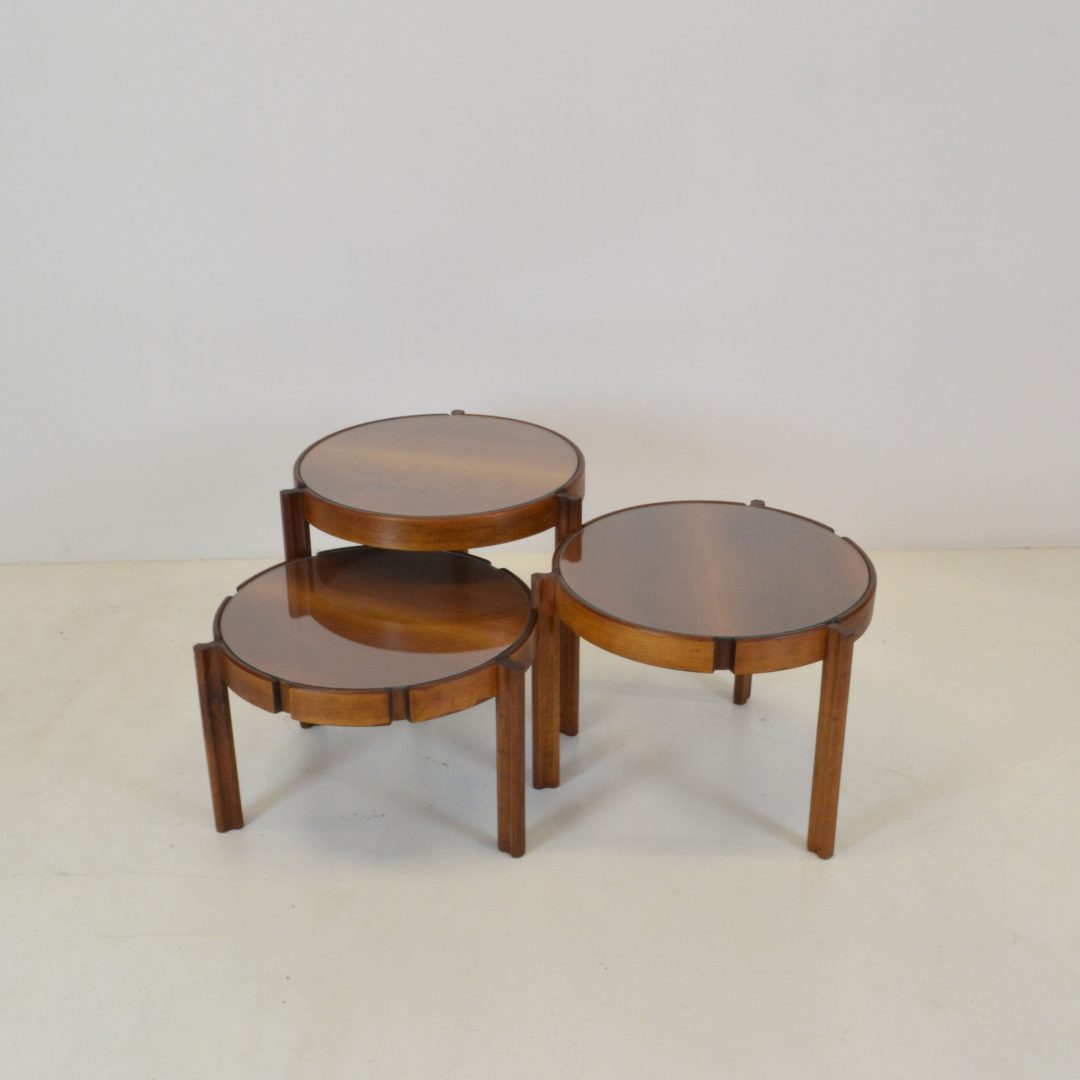Stackable Nesting Tables In Wood and Glass -Set of 3, 1950 - MODERNON ...
