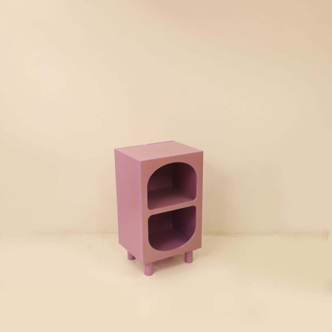 Curved Edge Side Table in Lavender - MODERNON - A Retrosexual Movement